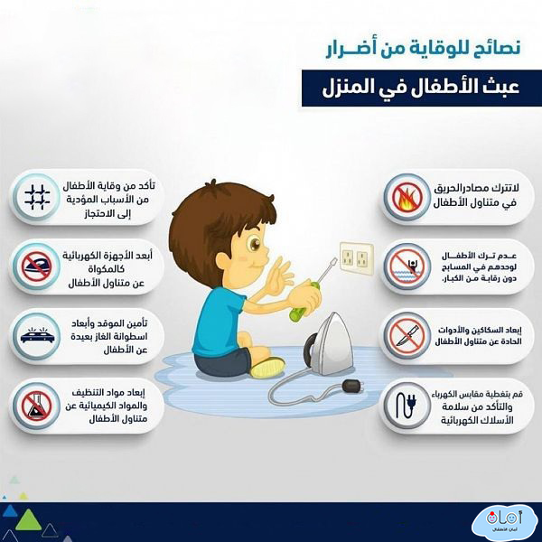 موقع أمان الأطفال نصائح للوقاية من أضرار عبث الأطفال في المنزل